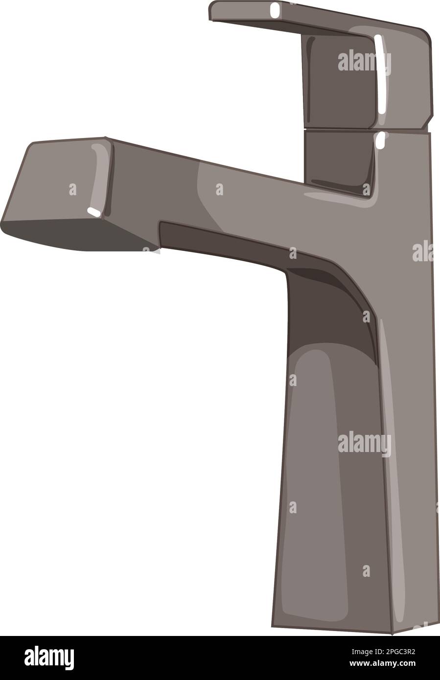 bathroom kitchen faucet cartoon vector illustration Stock Vector Image ...