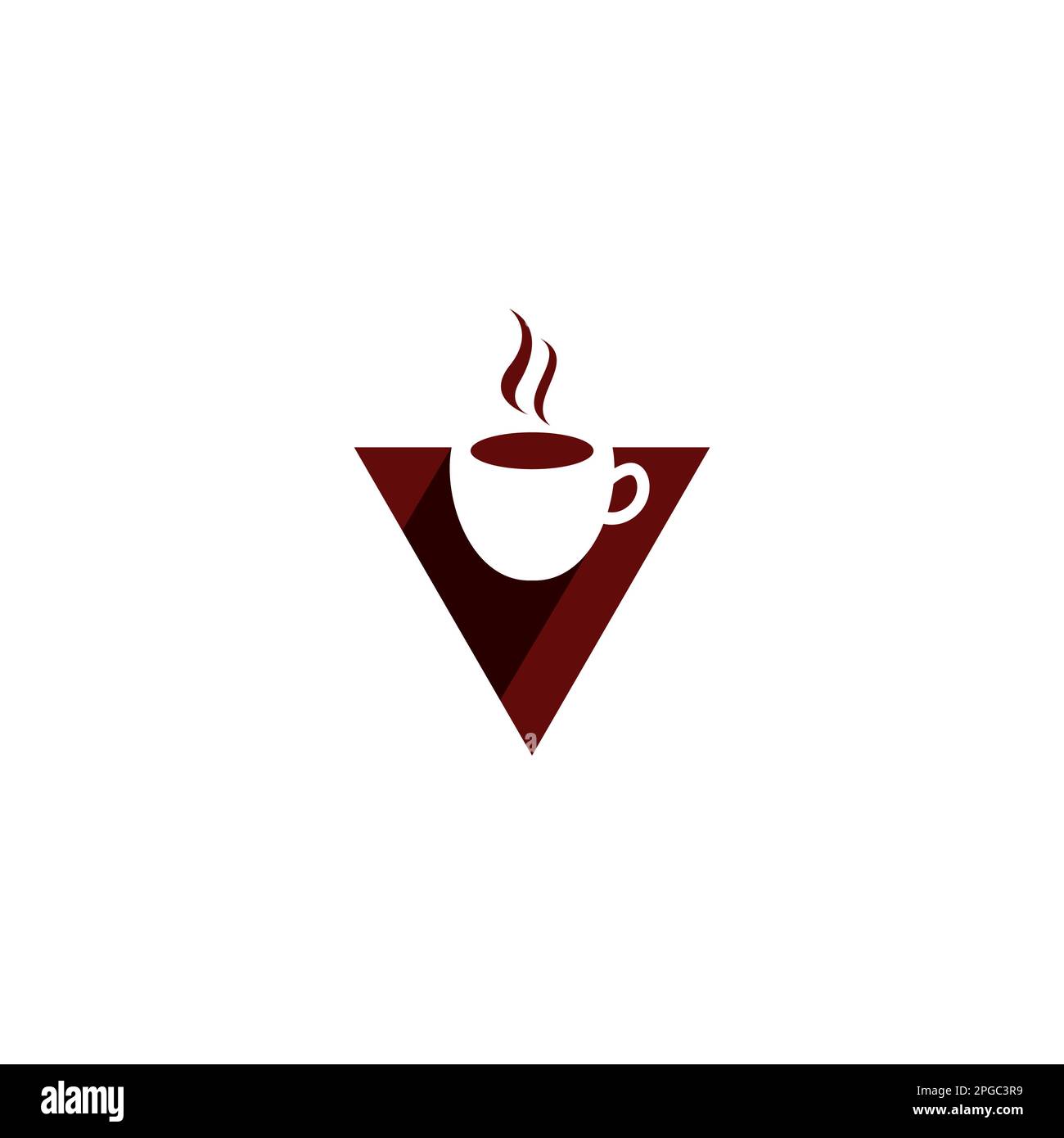 Letter V Coffee Cup Logo Vector Illustration. Coffee Icon Stock Vector ...