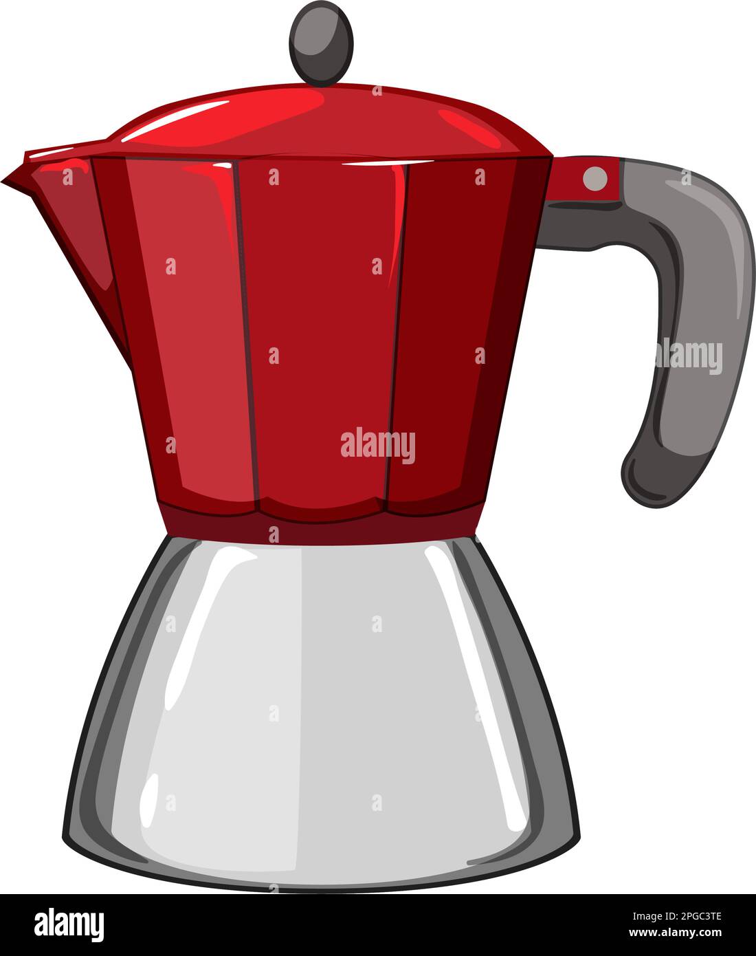 espresso moka pot coffee cartoon vector illustration Stock Vector Image ...