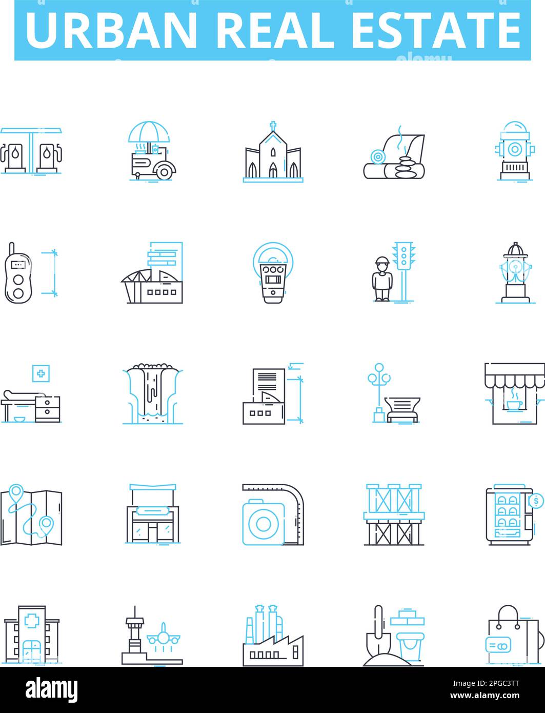 Urban real estate vector line icons set. Urban, Real, Estate, Housing ...