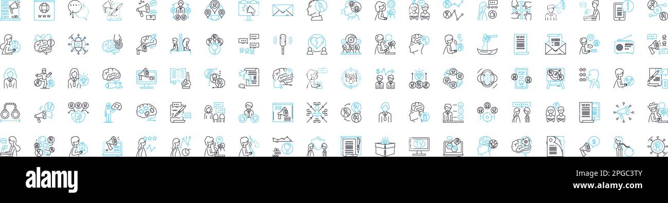 Human relation vector line icons set. Relationship, Interaction ...