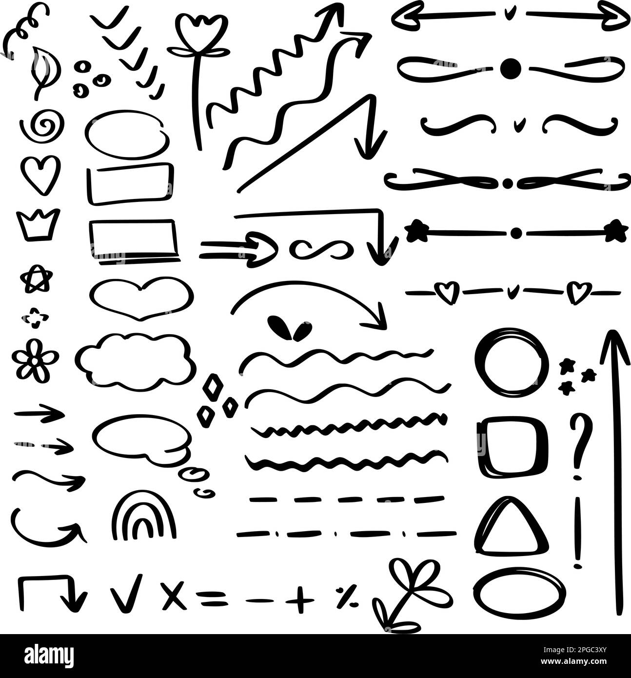 Hand drawn doodle style design elements Stock Vector Image & Art - Alamy