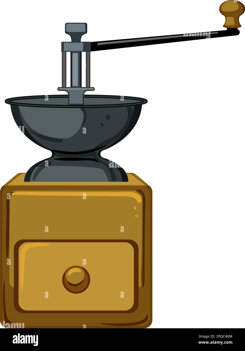 drink mill coffee grinder manual cartoon vector illustration Stock ...