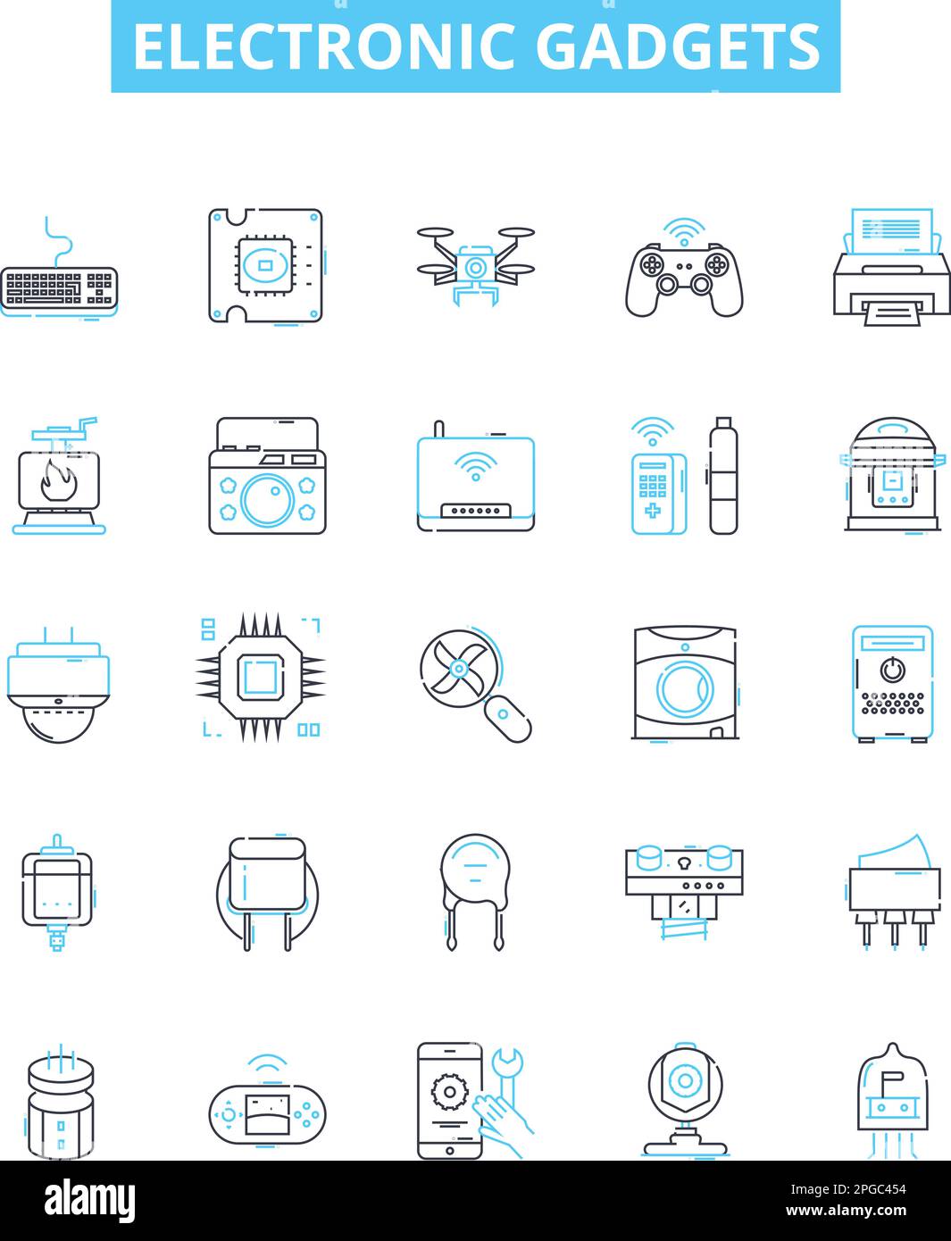 Electronic gadgets vector line icons set. Electronics, Gadgets, Devices ... Electronic gadgets vector line icons set. Electronics, Gadgets, Devices ...