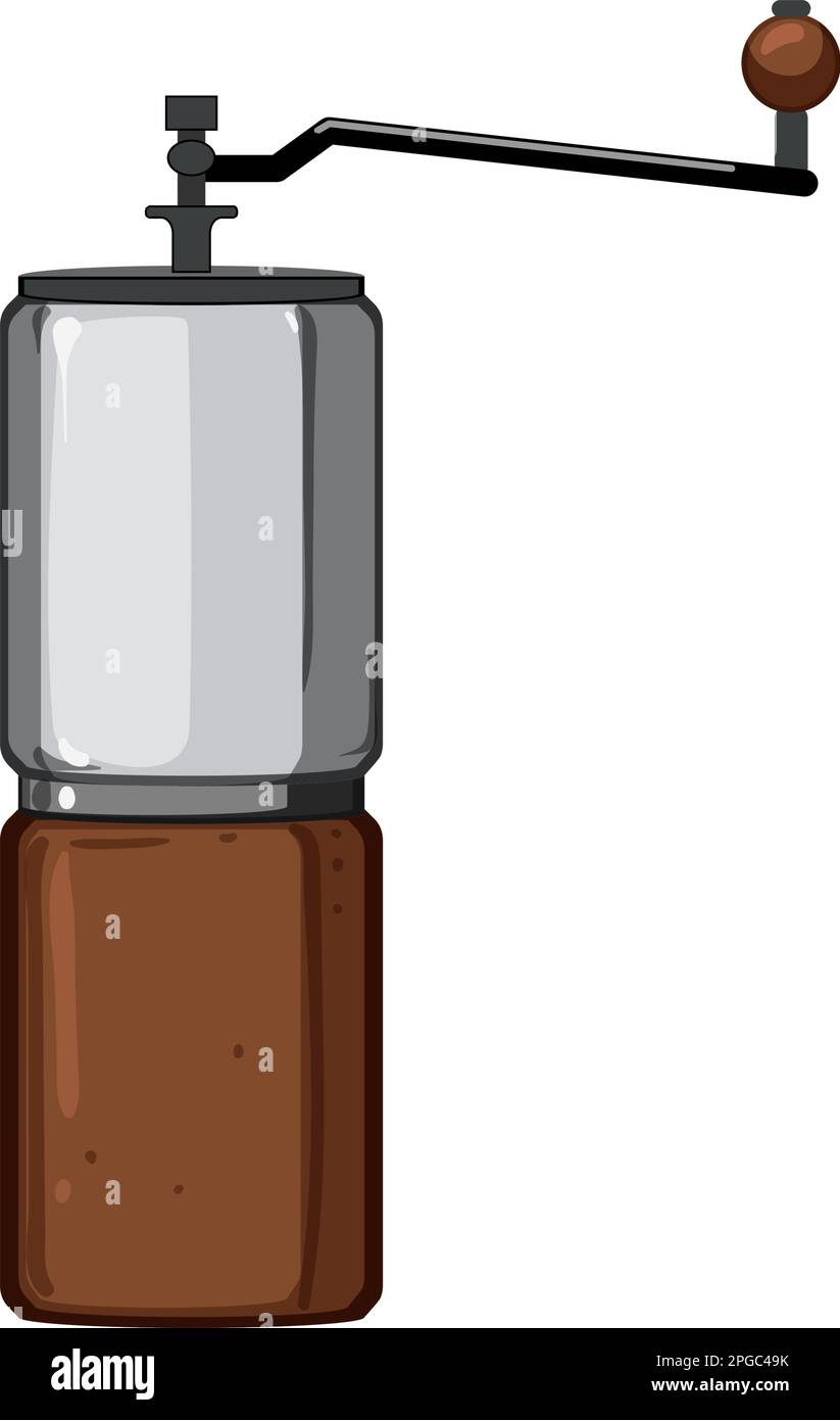 kitchen mill coffee grinder manual cartoon vector illustration Stock ...