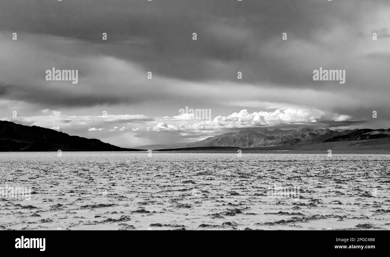 death valley at devils golf course, a dried salt lake landscape, USA ...