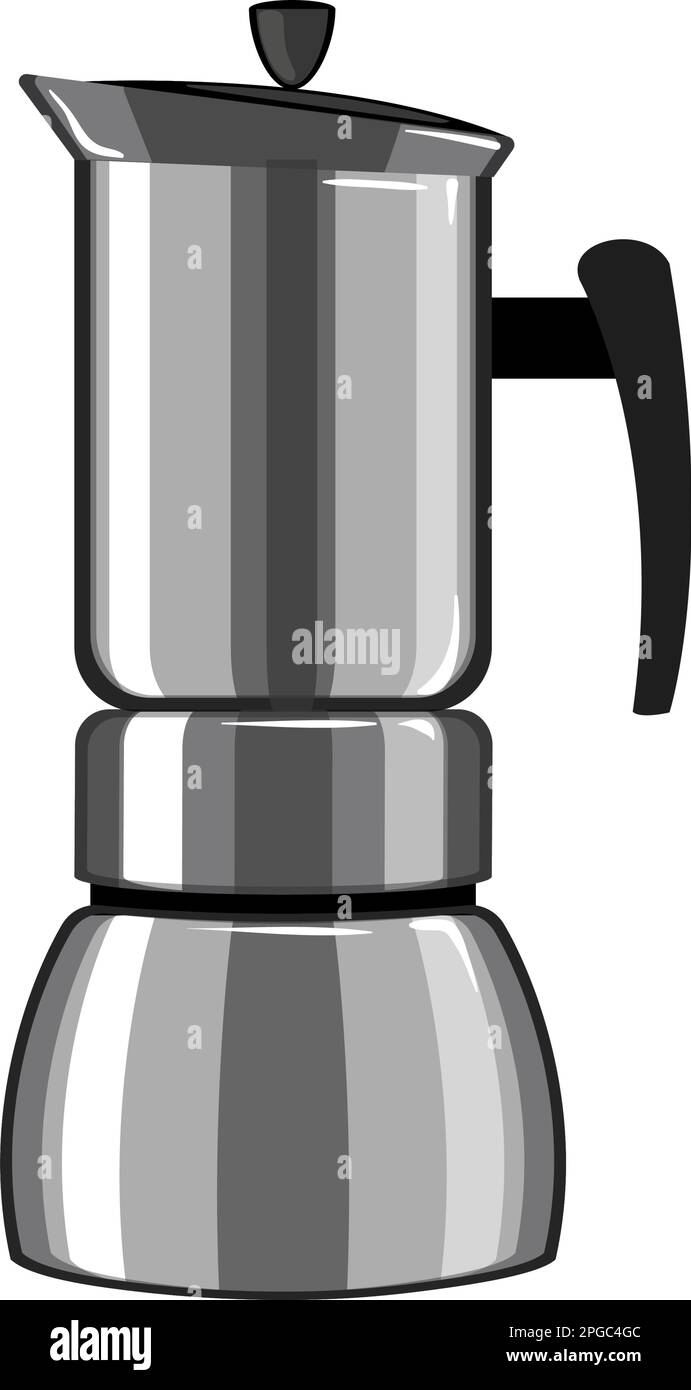 drink moka pot coffee cartoon vector illustration Stock Vector Image ...