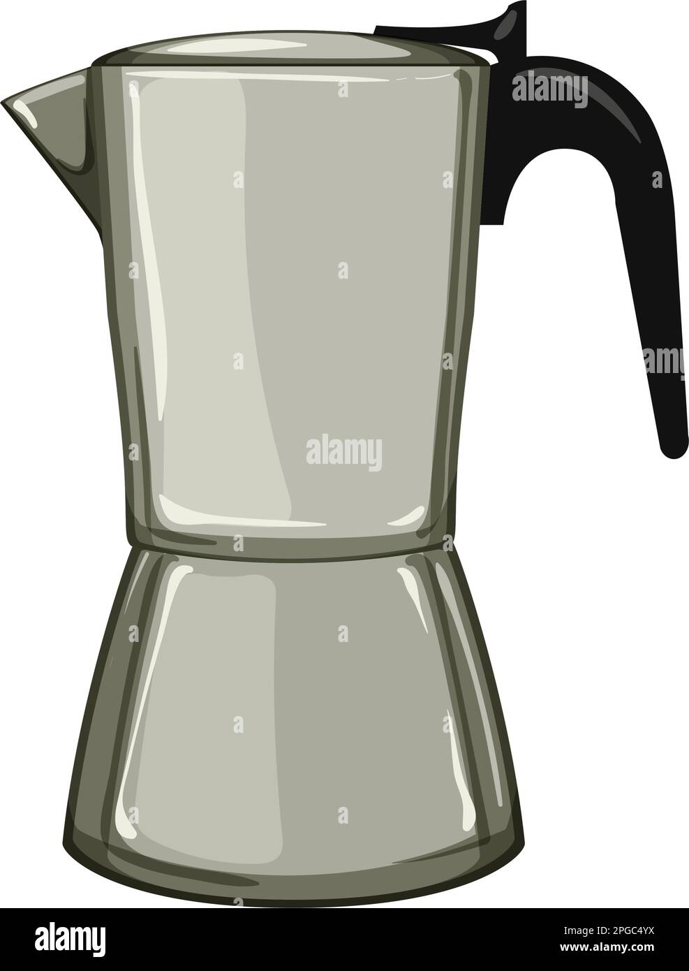 vintage moka pot coffee cartoon vector illustration Stock Vector Image ...