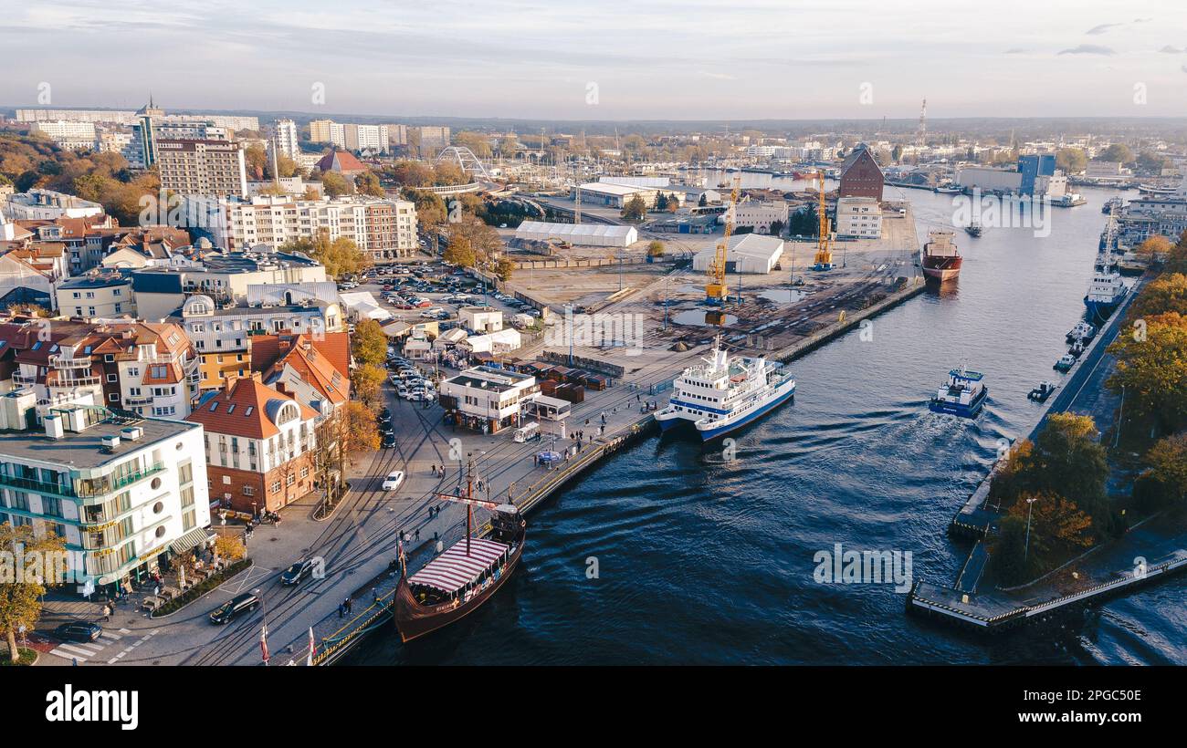 Harbor and beach in Kolobrzeg, Poland Stock Photo - Alamy