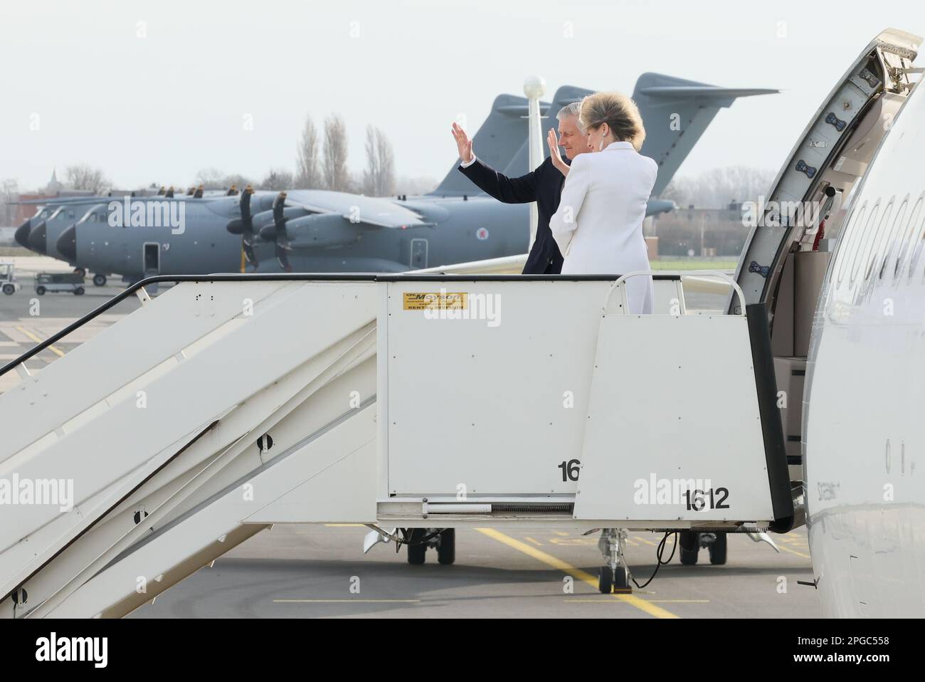 Melsbroek. 22 March 2023,King Philippe - Filip of Belgium and Queen ...