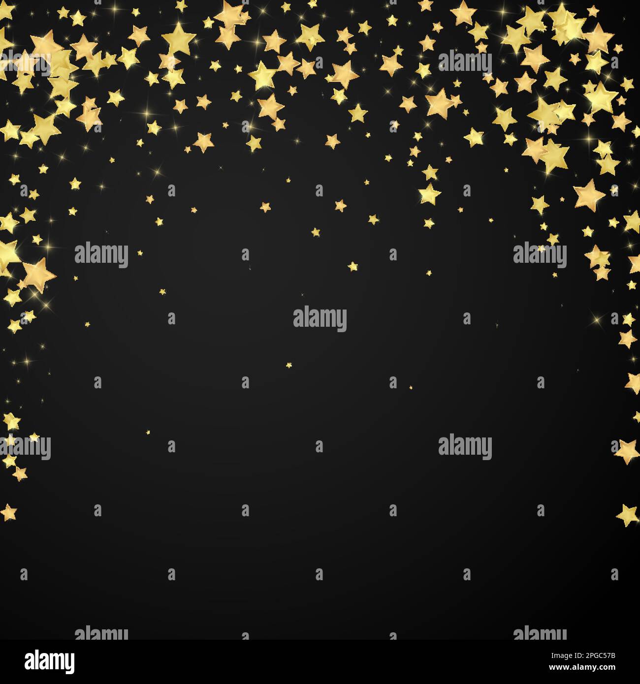 Magic stars vector overlay. Gold stars scattered around randomly ...
