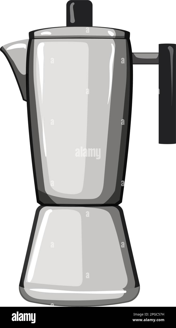retro moka pot coffee cartoon vector illustration Stock Vector Image ...