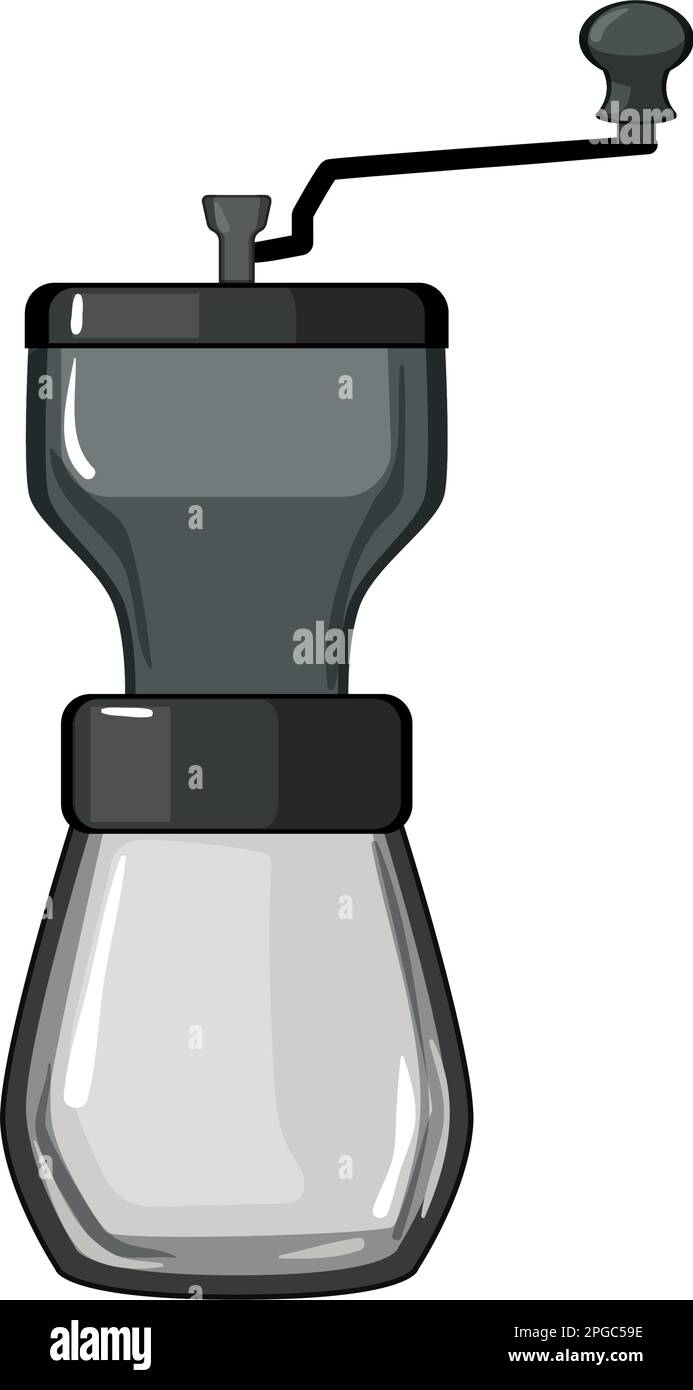 handle mill coffee grinder manual cartoon vector illustration Stock ...