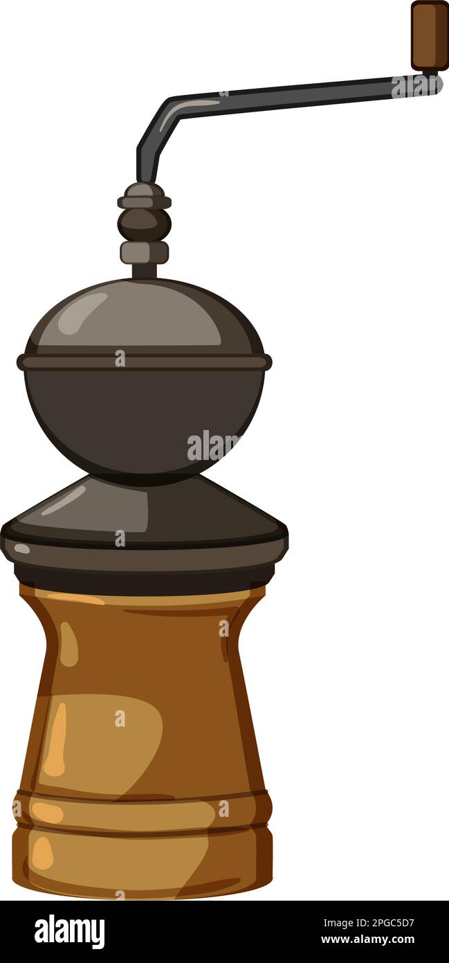 vintage mill coffee grinder manual cartoon vector illustration Stock ...