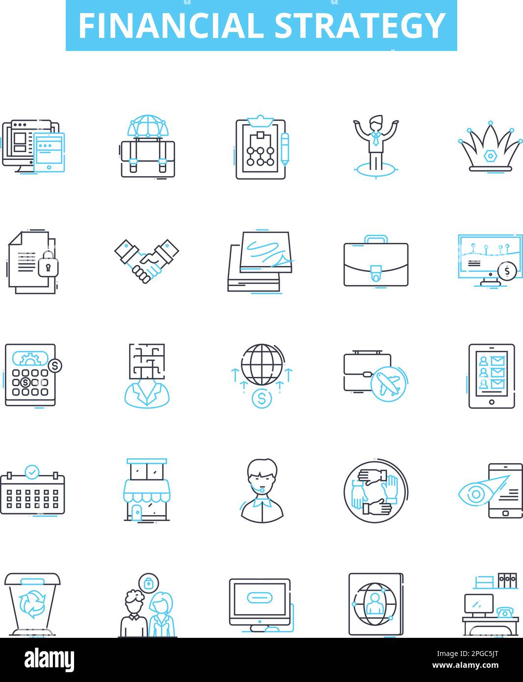 Financial strategy vector line icons set. Financial, Strategy ... Financial strategy vector line icons set. Financial, Strategy ...
