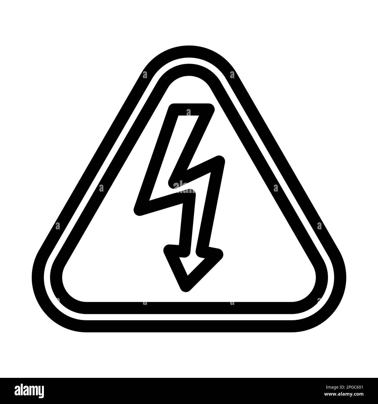 Electrical Danger Sign Vector Thick Line Icon For Personal And ...