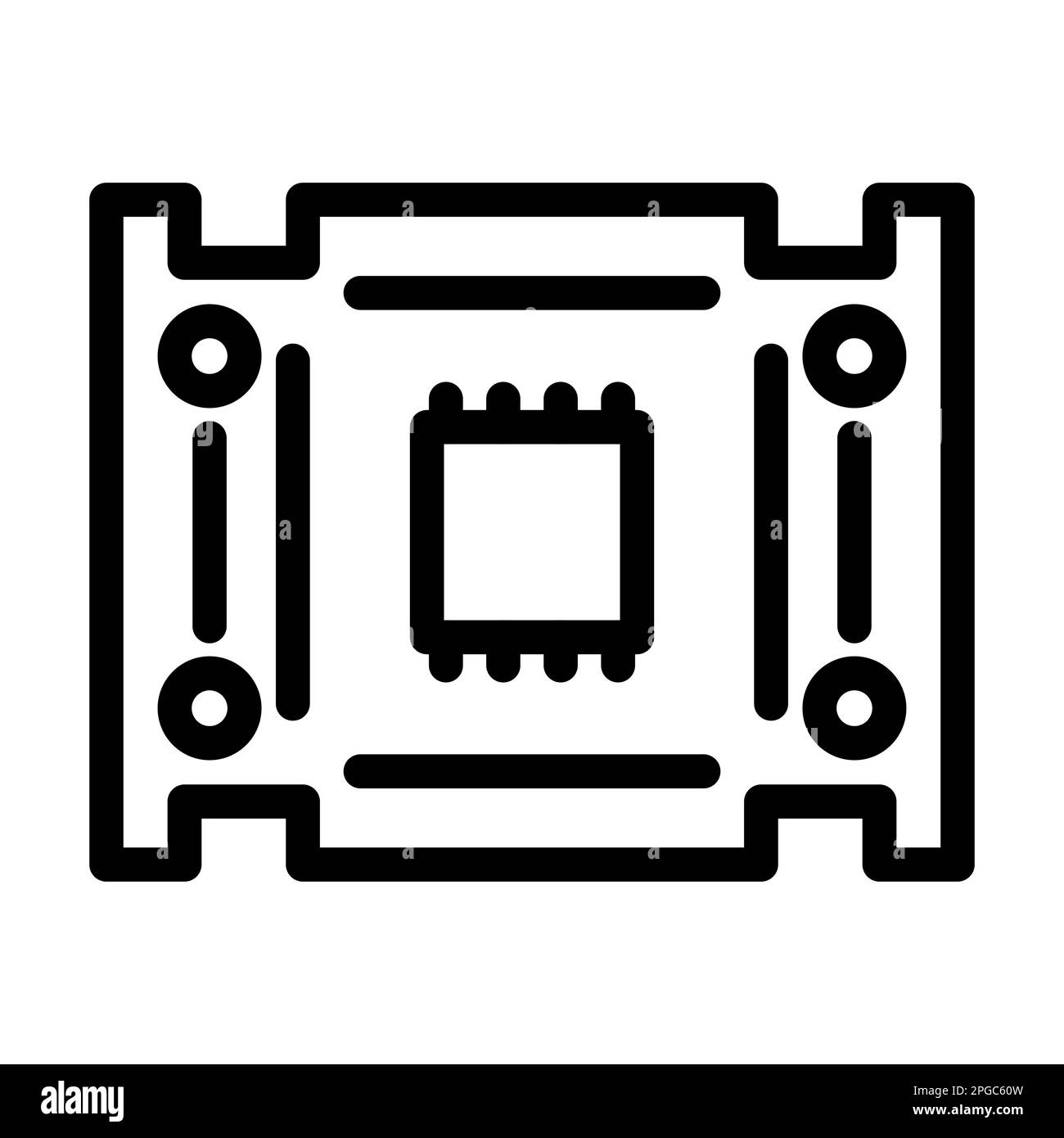 Pcb Board Vector Thick Line Icon For Personal And Commercial Use Stock Photo - Alamy