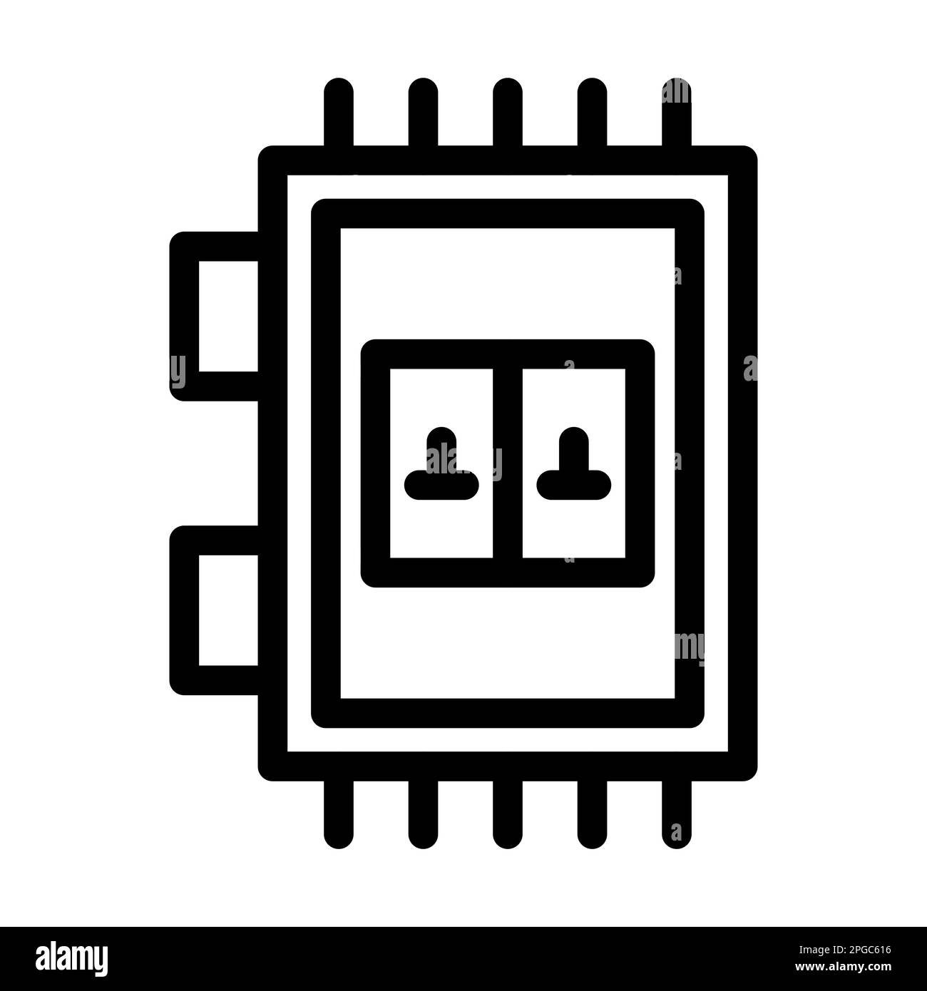 Fuse Box Vector Thick Line Icon For Personal And Commercial Use Stock ...