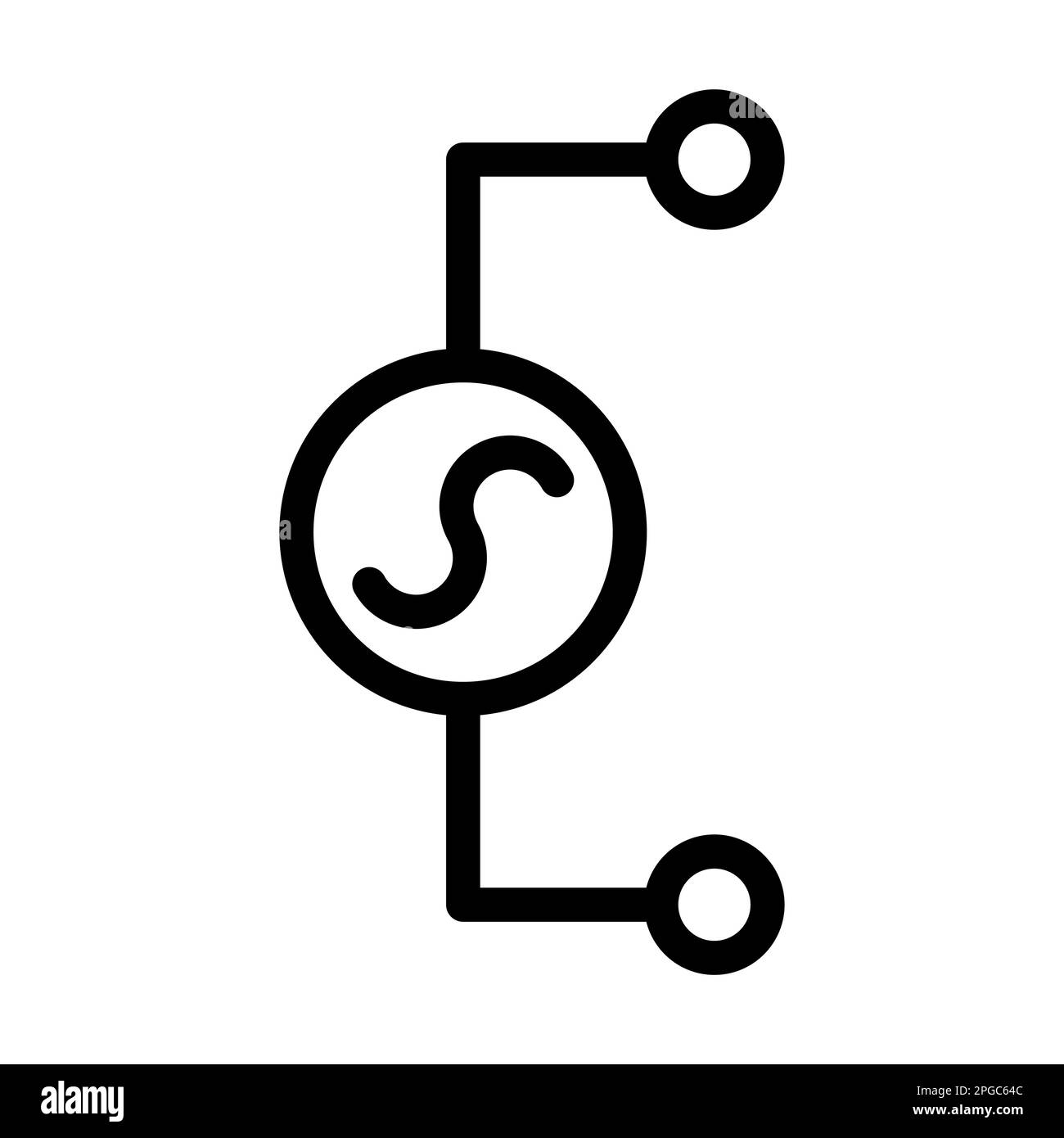 Ac Voltage Source Vector Thick Line Icon For Personal And Commercial