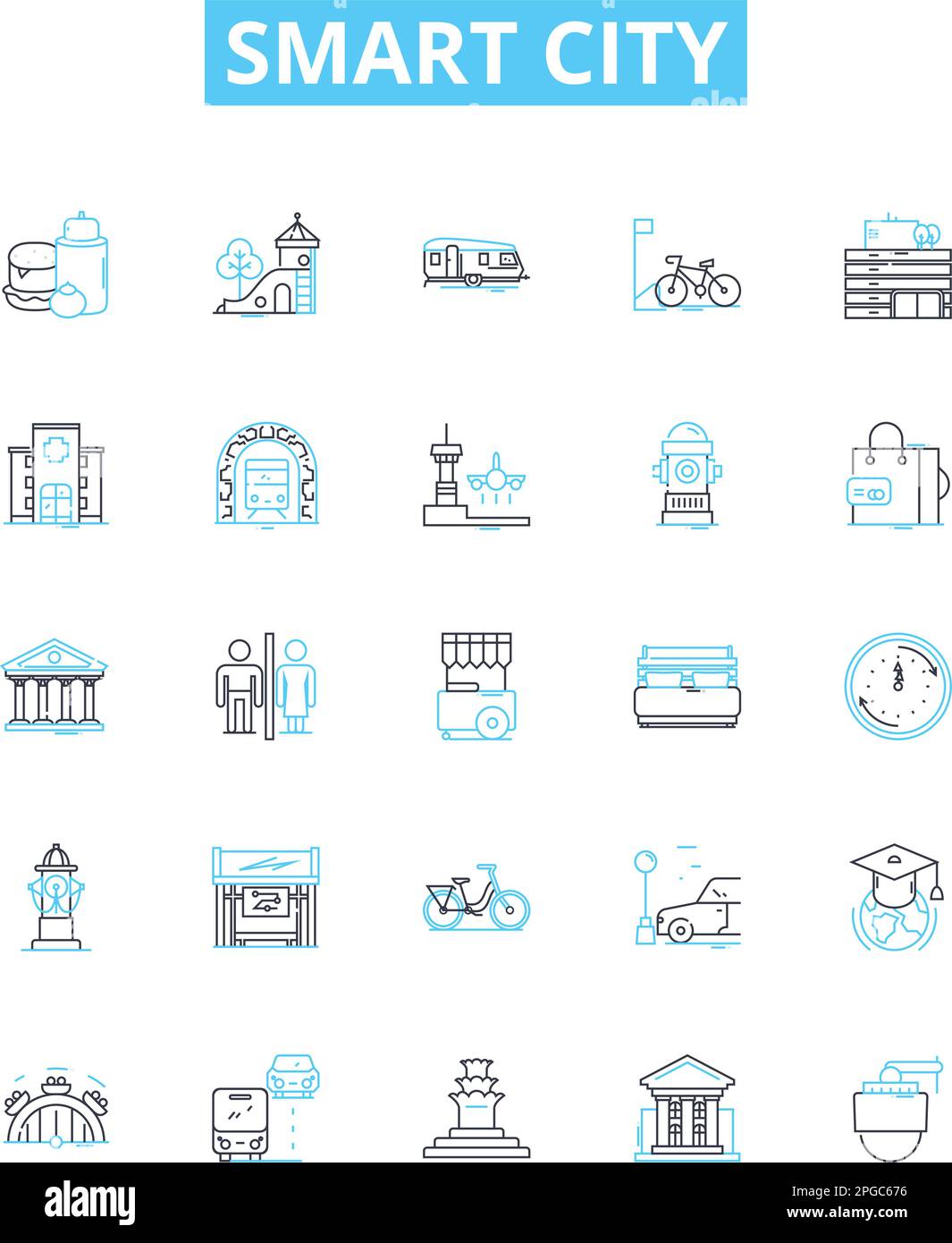 Smart city vector line icons set. Smart, City, Intelligent, Sustainable ... Smart city vector line icons set. Smart, City, Intelligent, Sustainable ...