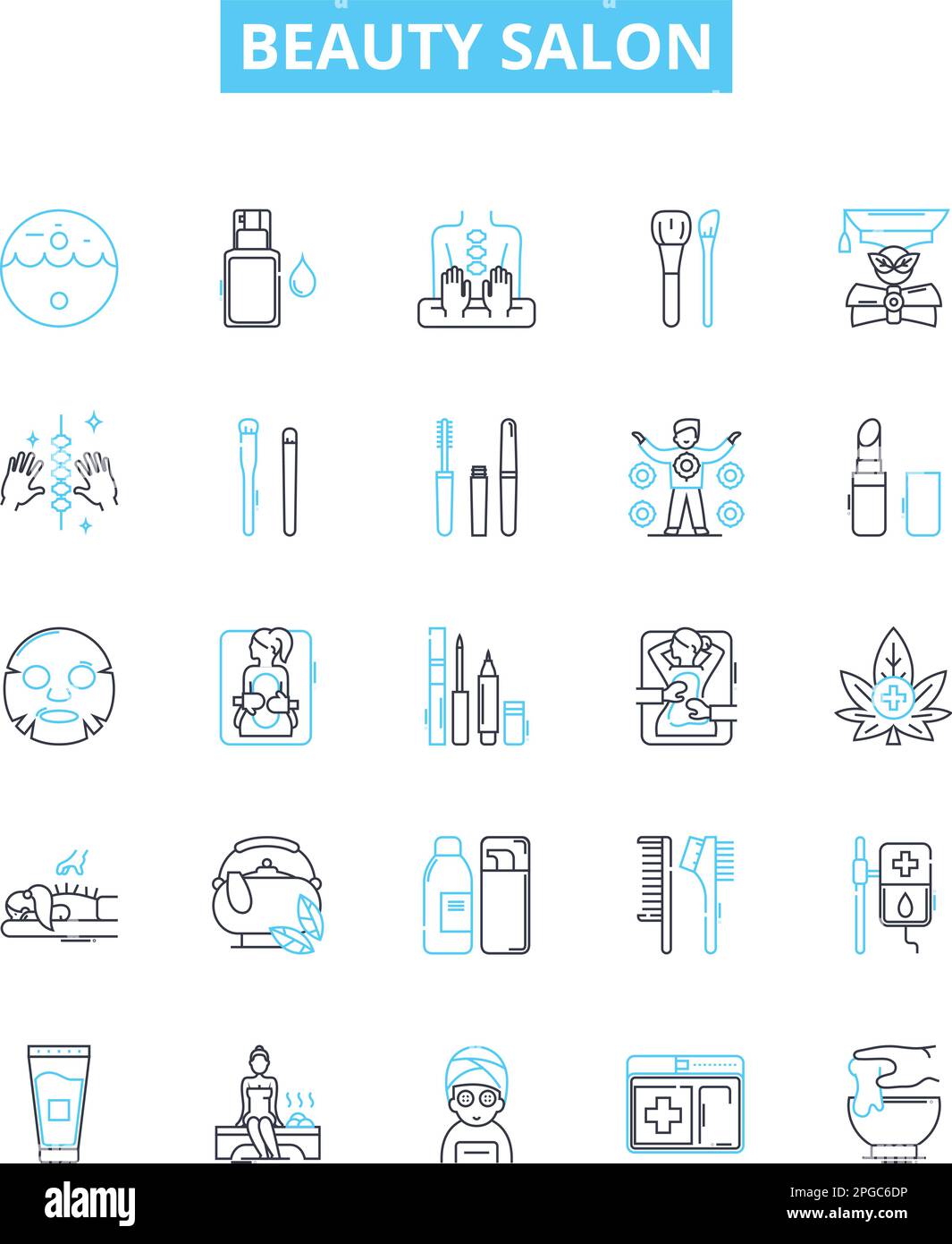 Beauty salon vector line icons set. Hair, nails, spa, styling, makeup ...