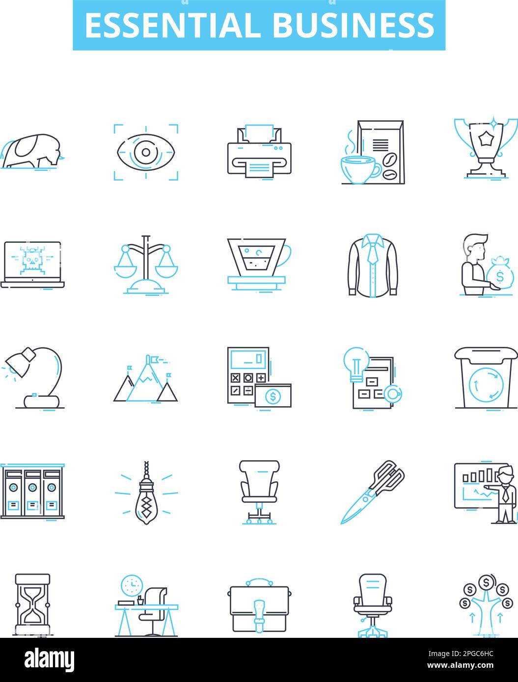 Essential business vector line icons set. Business, Essential, Startup ...