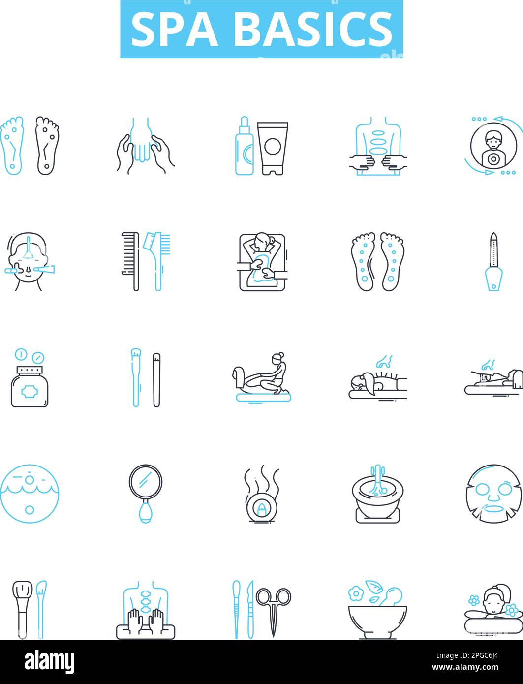 Spa Basics Vector Line Icons Set Spa Services Treatments Massage