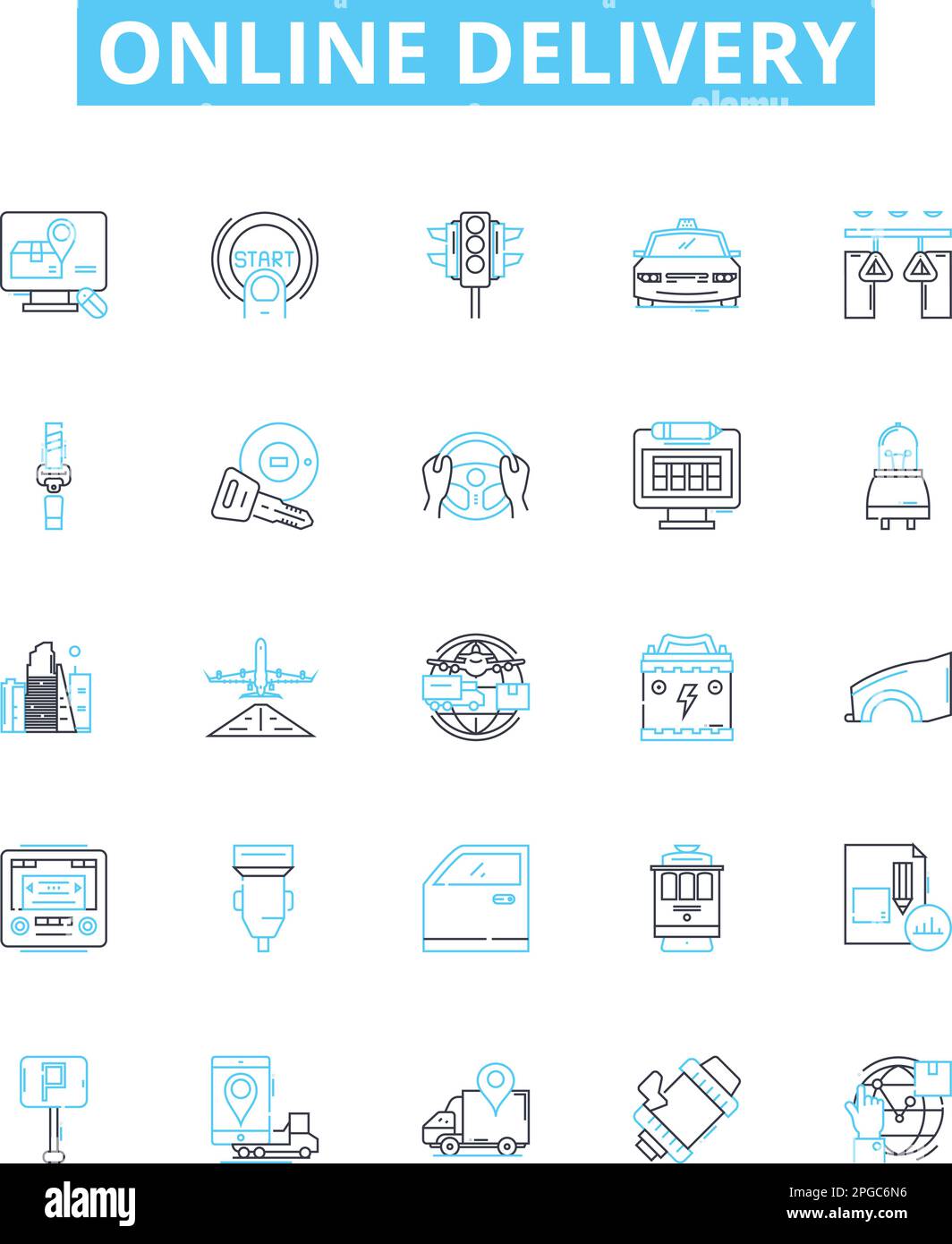 Online Delivery vector line icons set. Delivery, Online, eDelivery, Buy ...