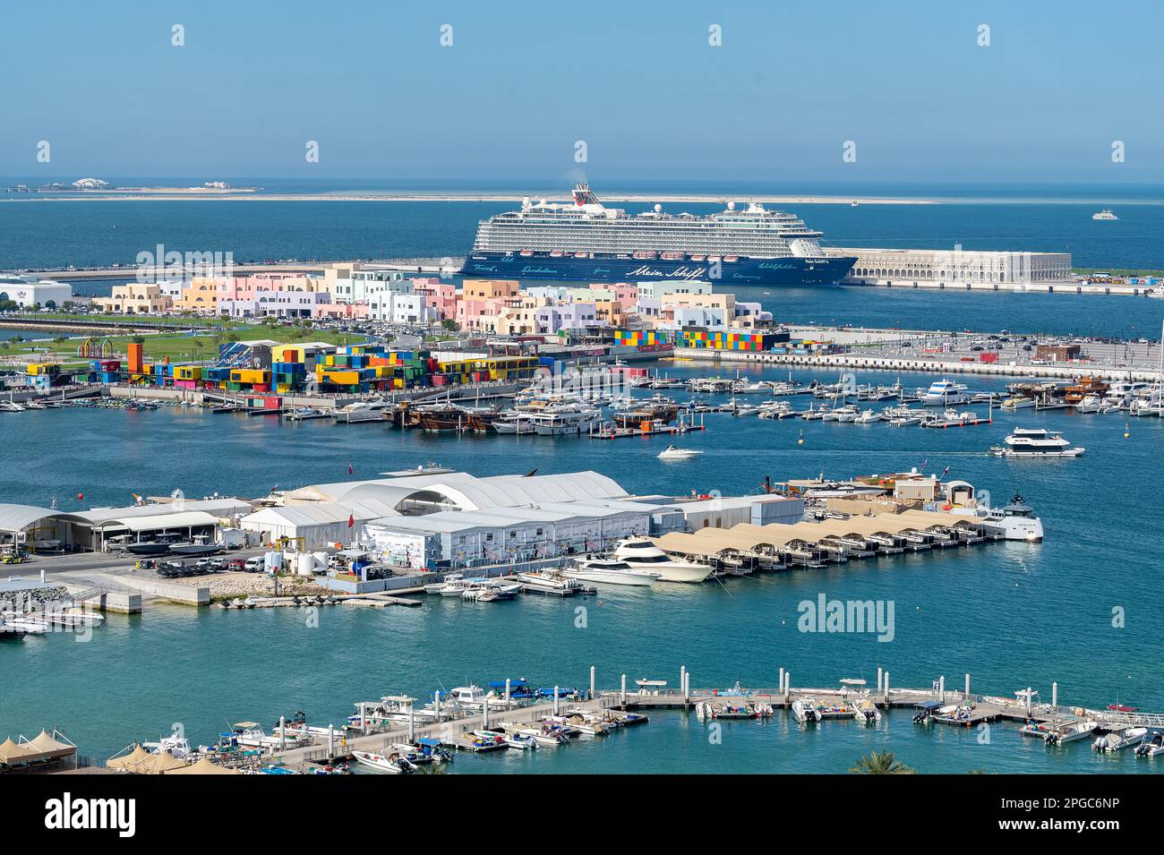 Aerial View of Mina District Doha Port Qat Stock Photo - Alamy
