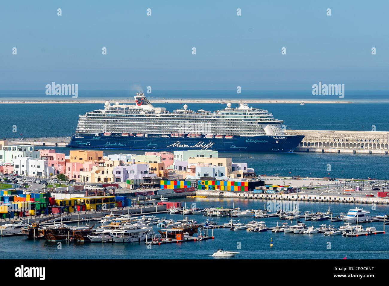 Aerial View of Mina District Doha Port Qat Stock Photo - Alamy