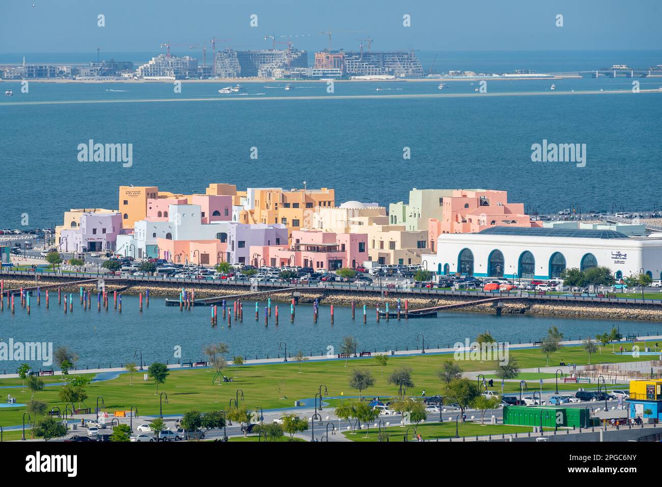 Aerial View of Mina District Doha Port Qat Stock Photo - Alamy