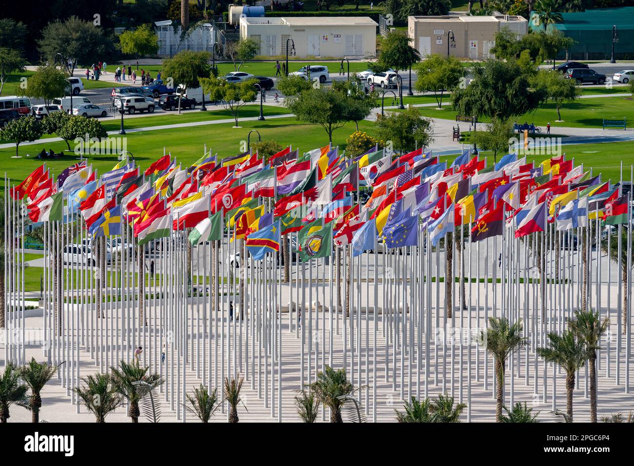 The Flag Plaza, displays 119 flags from countries with authorized ...