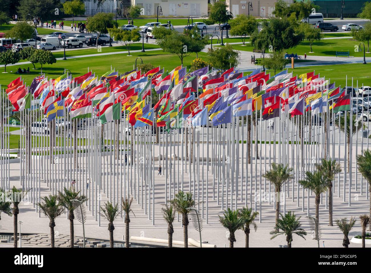 The Flag Plaza, displays 119 flags from countries with authorized ...