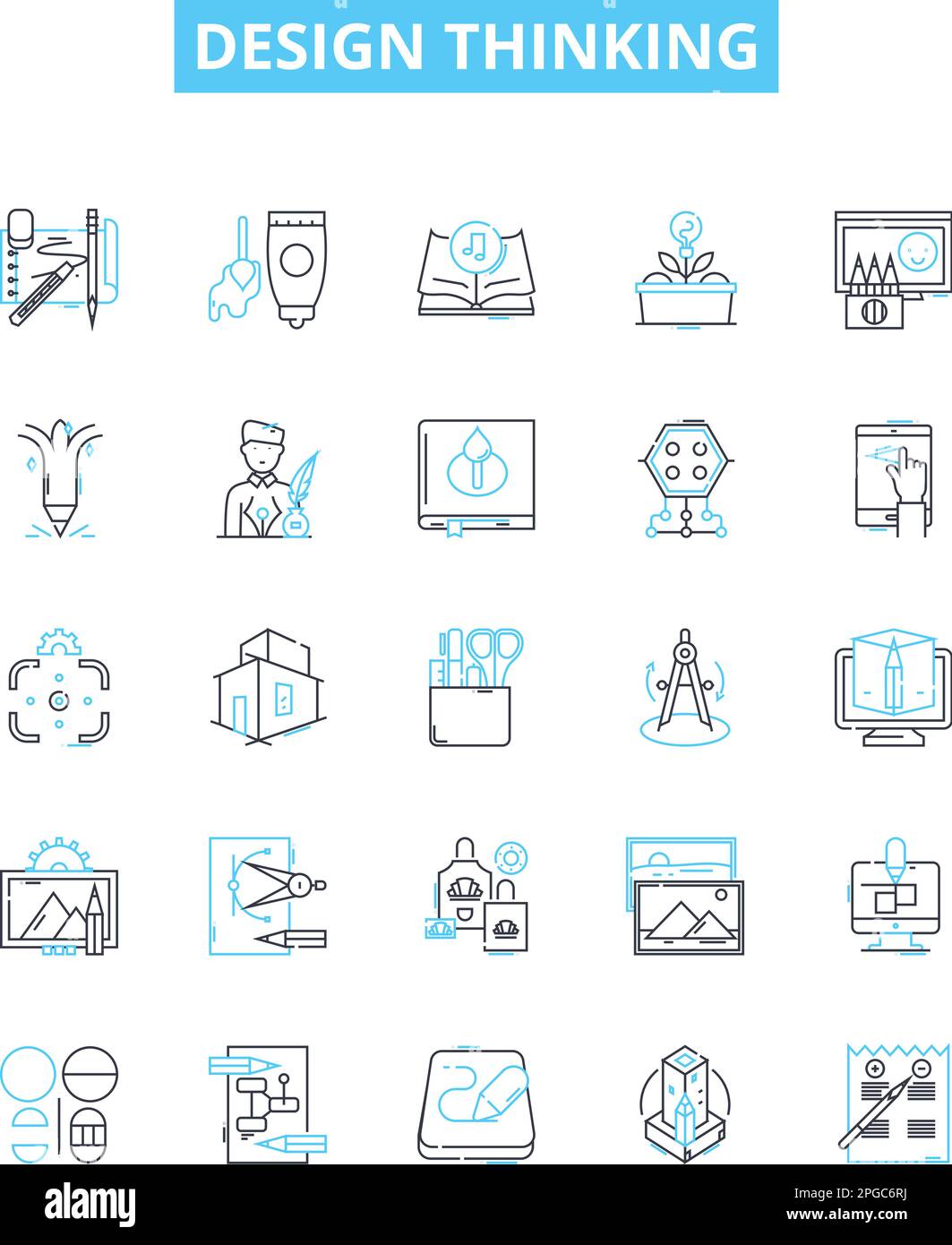 Design thinking vector line icons set. Design, Thinking, Ideation ... Design thinking vector line icons set. Design, Thinking, Ideation ...