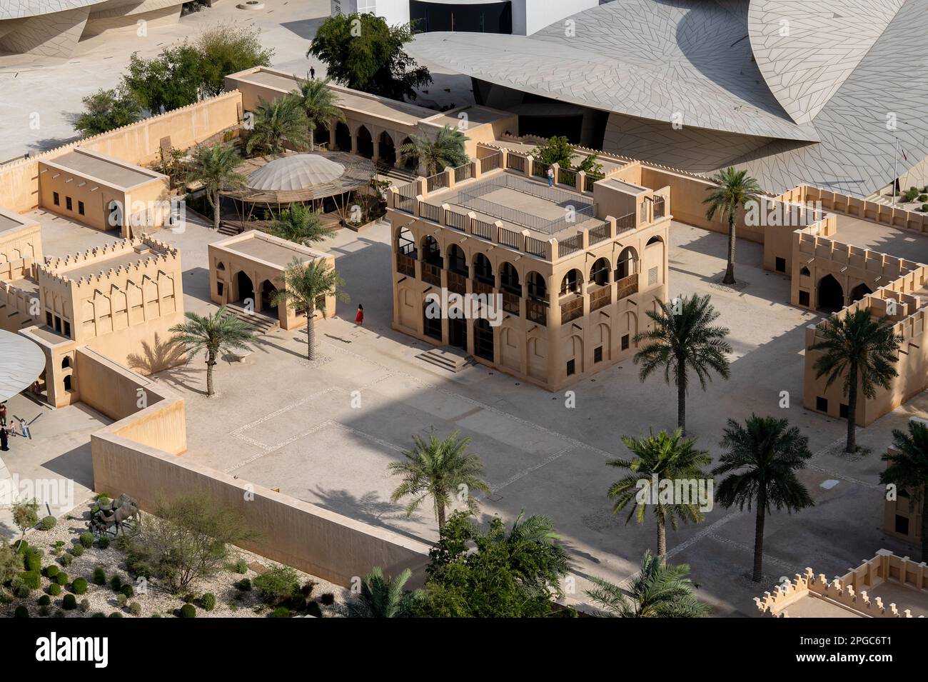 Aerial view of Qatar National Museum Doha Qatar Stock Photo - Alamy
