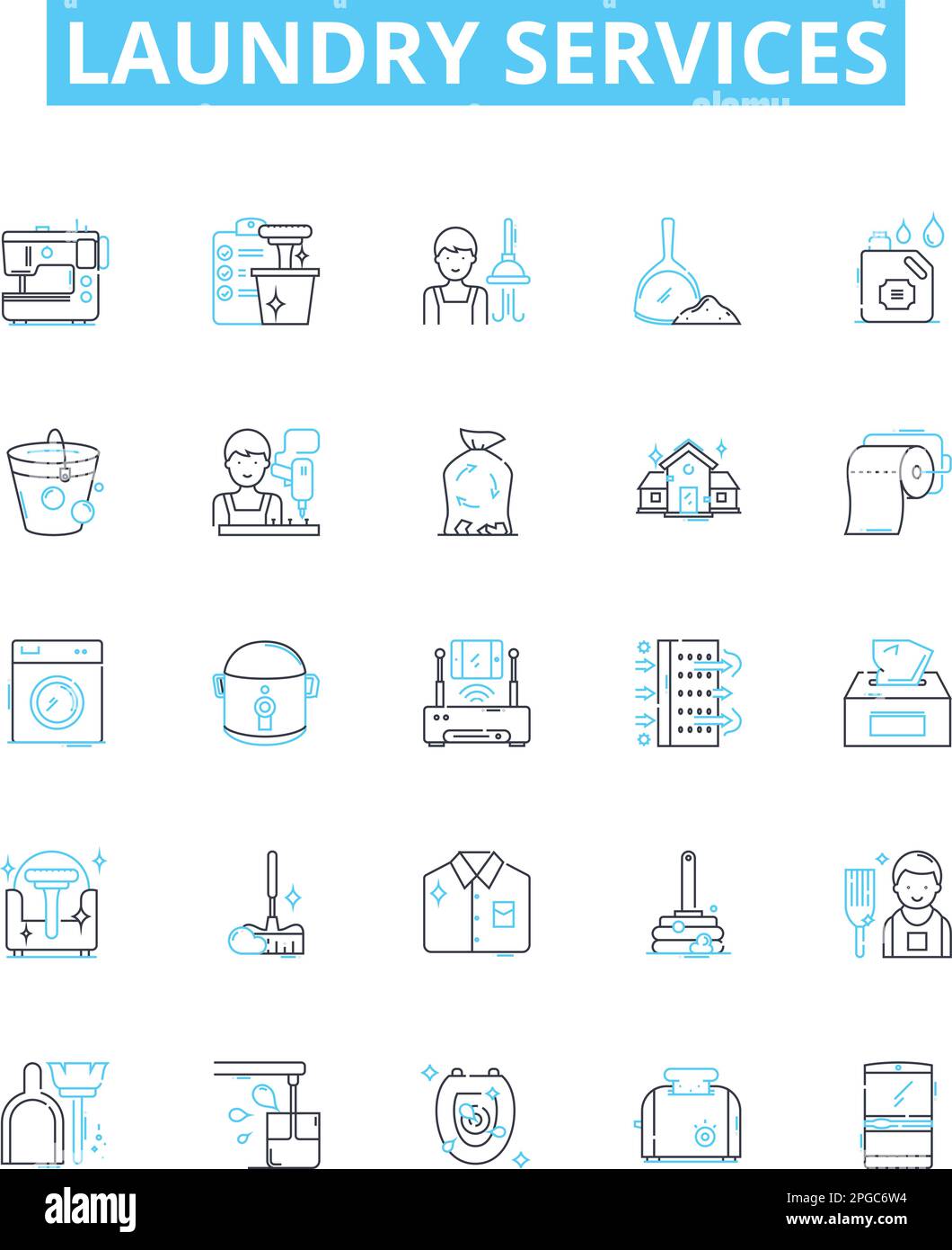 Laundry services vector line icons set. Laundry, Services, Washing ...