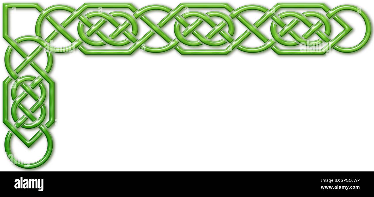 L-shaped border made with Celtic knots to use in designs for St ...