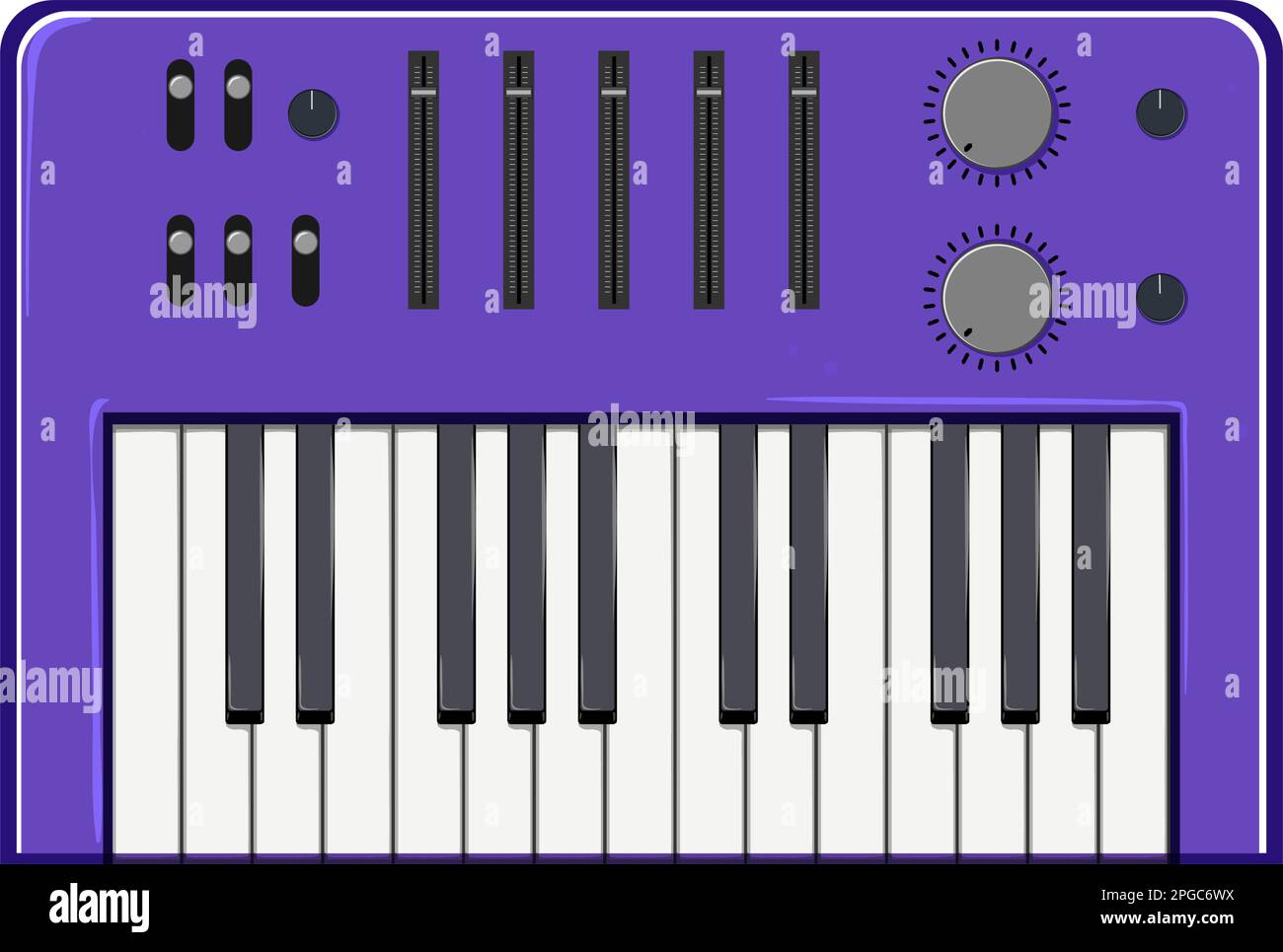 electronic synthesizer audio cartoon vector illustration Stock Vector ...