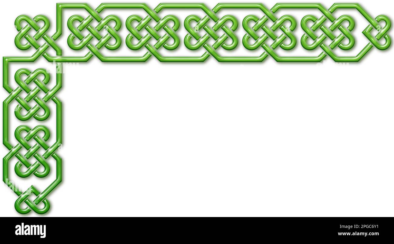 L-shaped border made with Celtic knots to use in designs for St ...