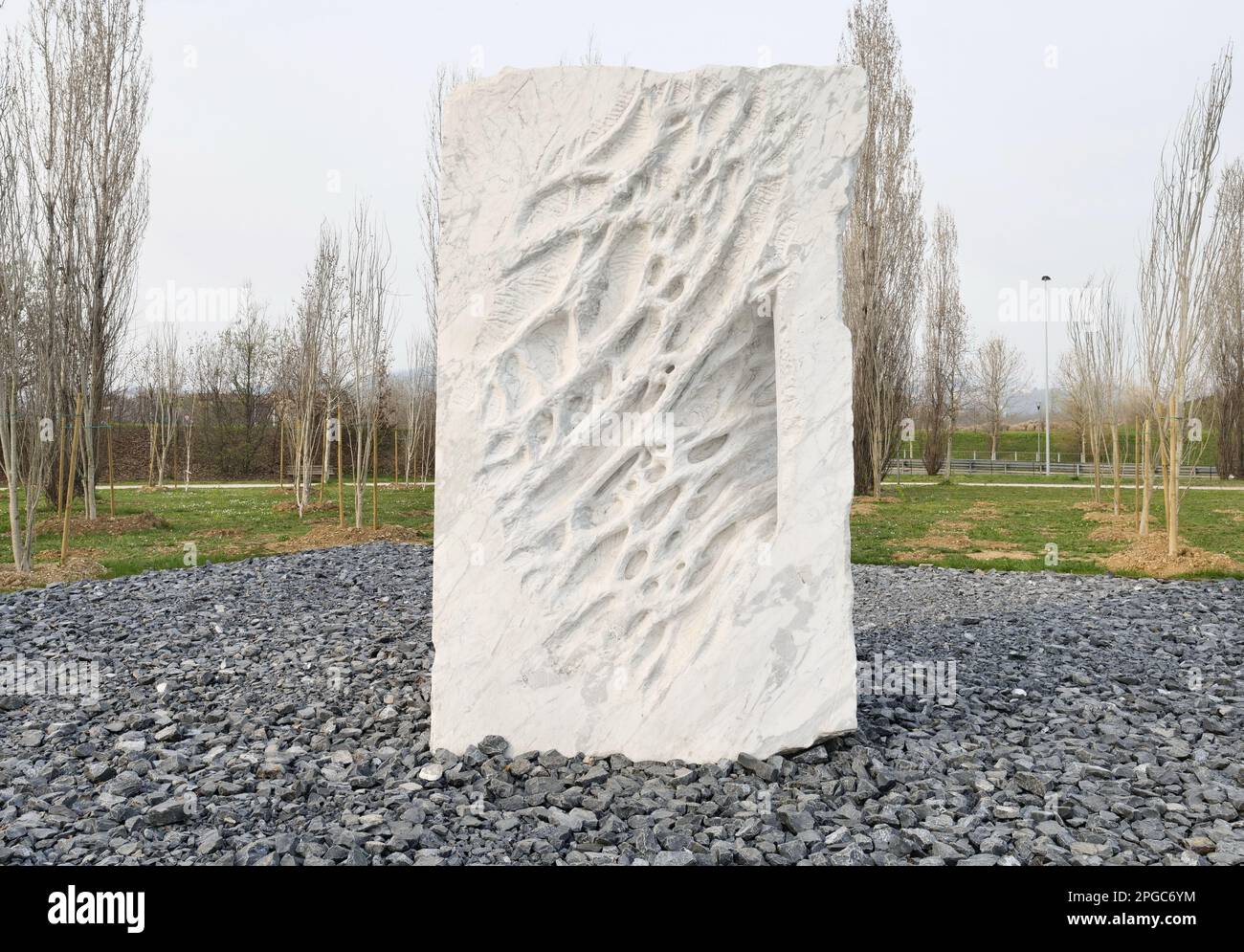 Sculpture created by Giuseppe Penone in Bergamo to remember the victims ...