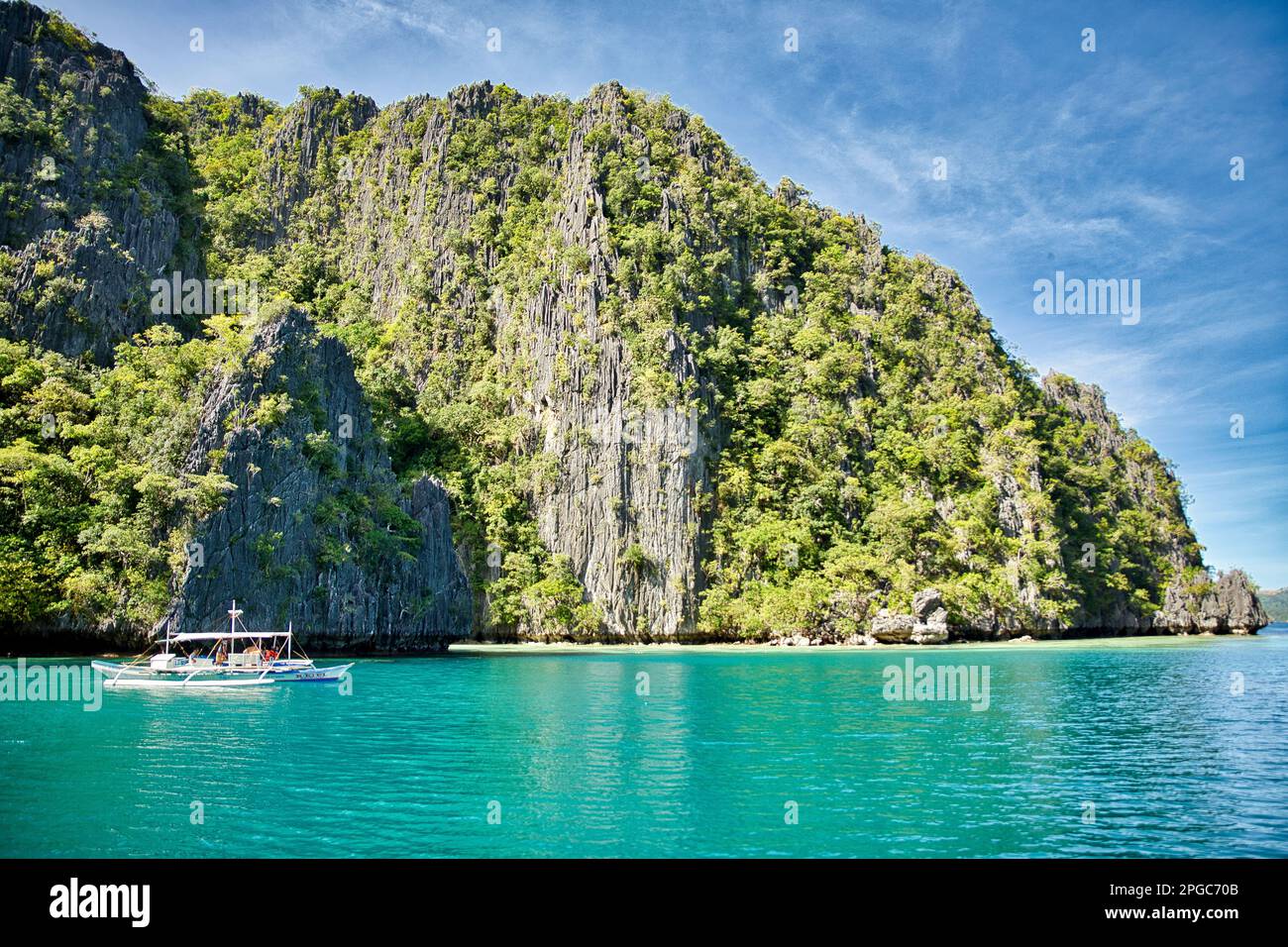 Majestic rocks in Coron, Palawan in the Philippines that are overgrown ...