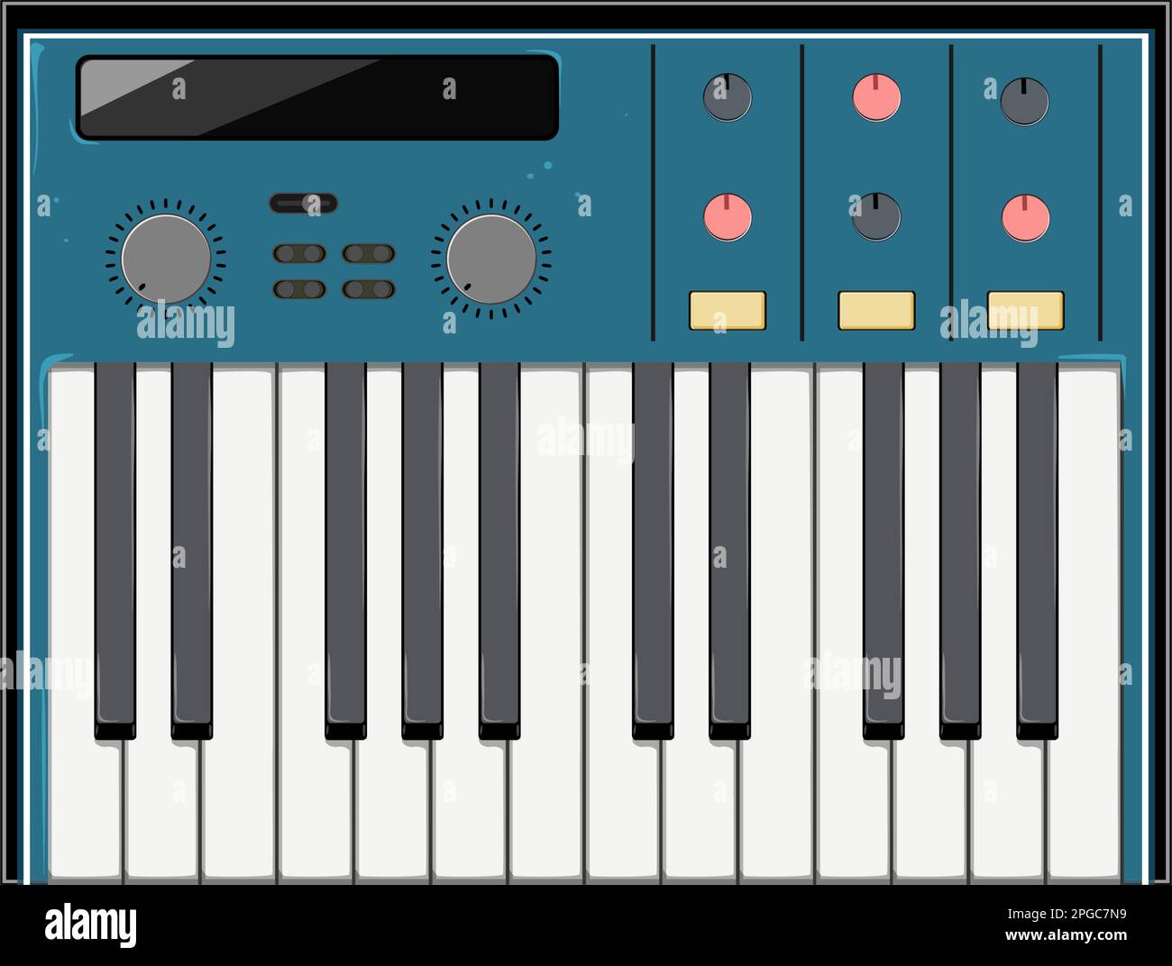 music synthesizer audio cartoon vector illustration Stock Vector Image ...