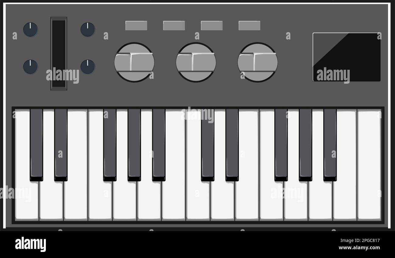 studio synthesizer audio cartoon vector illustration Stock Vector Image ...