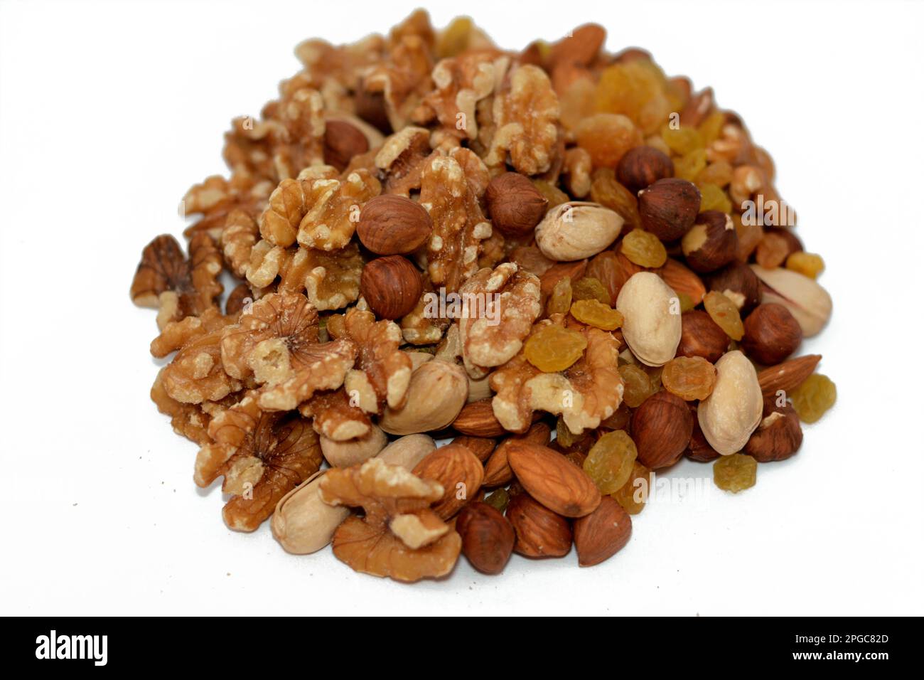 Mixture of various types of nuts, Pistachios, hazelnuts, almonds ...