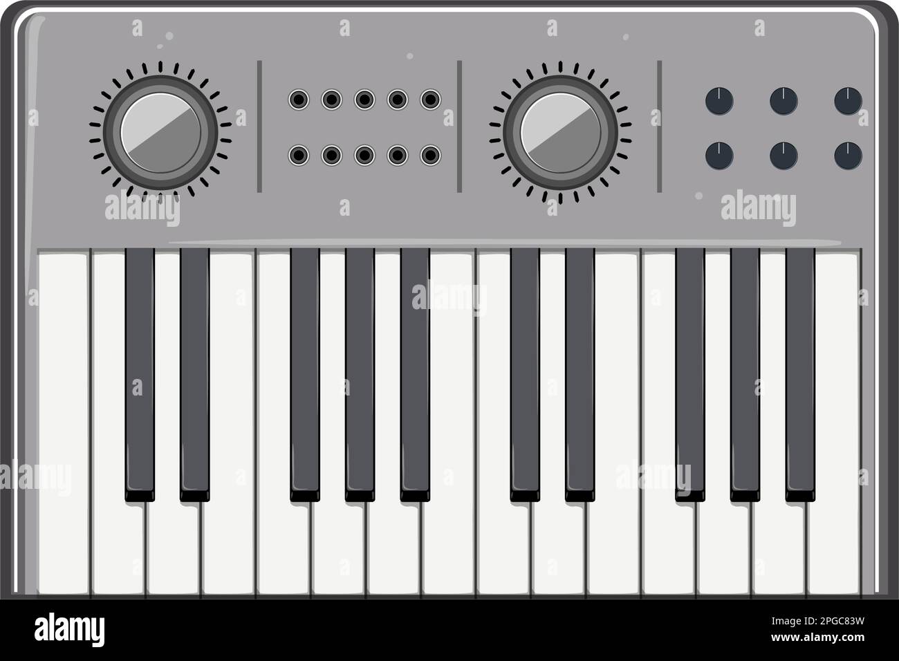 button synthesizer audio cartoon vector illustration Stock Vector Image ...