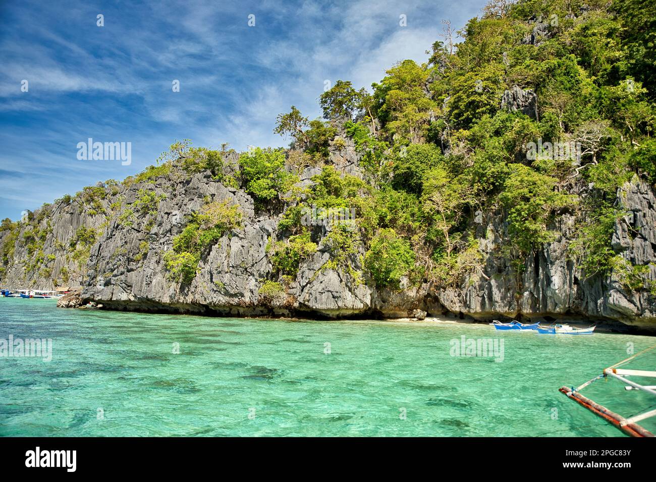 Majestic rocks in Coron, Palawan in the Philippines that are overgrown ...
