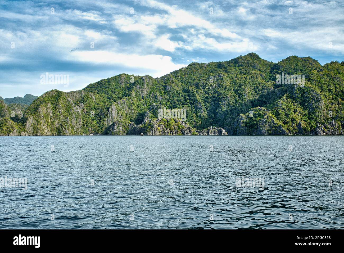 Majestic rocks in Coron, Palawan in the Philippines that are overgrown ...