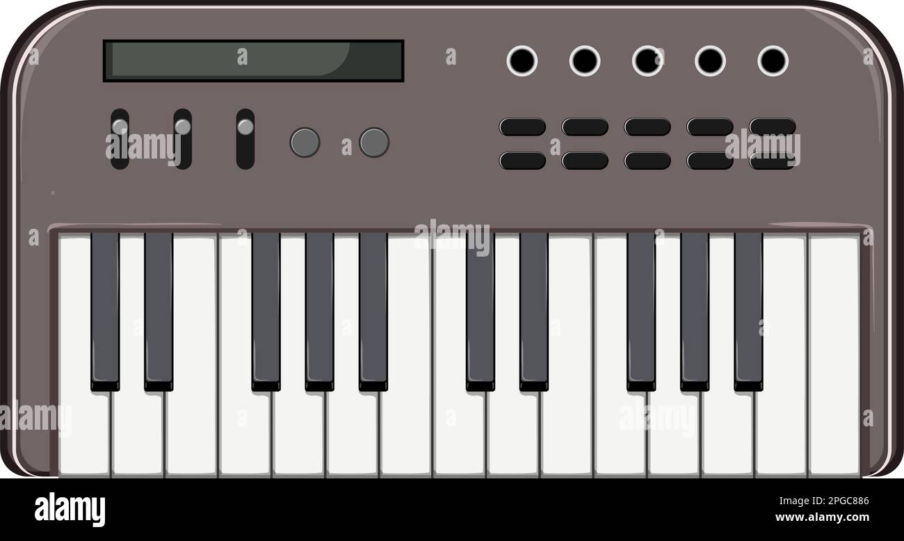 instrument synthesizer audio cartoon vector illustration Stock Vector ...