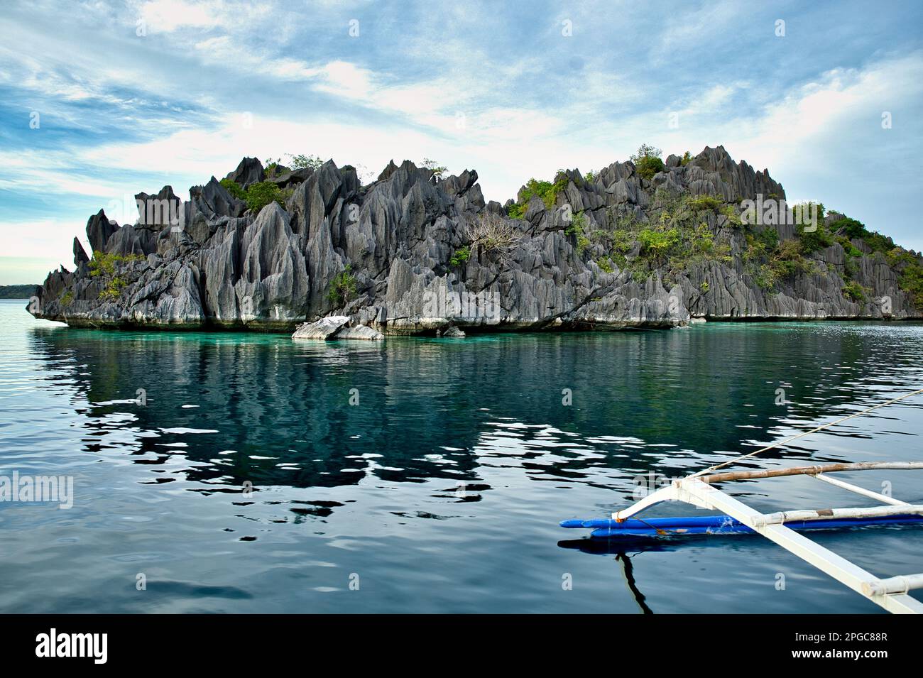 Majestic rocks in Coron, Palawan in the Philippines that are overgrown ...