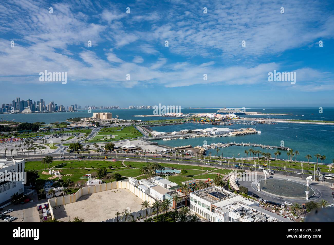 Aerial View of Mina District Doha Port Qat Stock Photo - Alamy